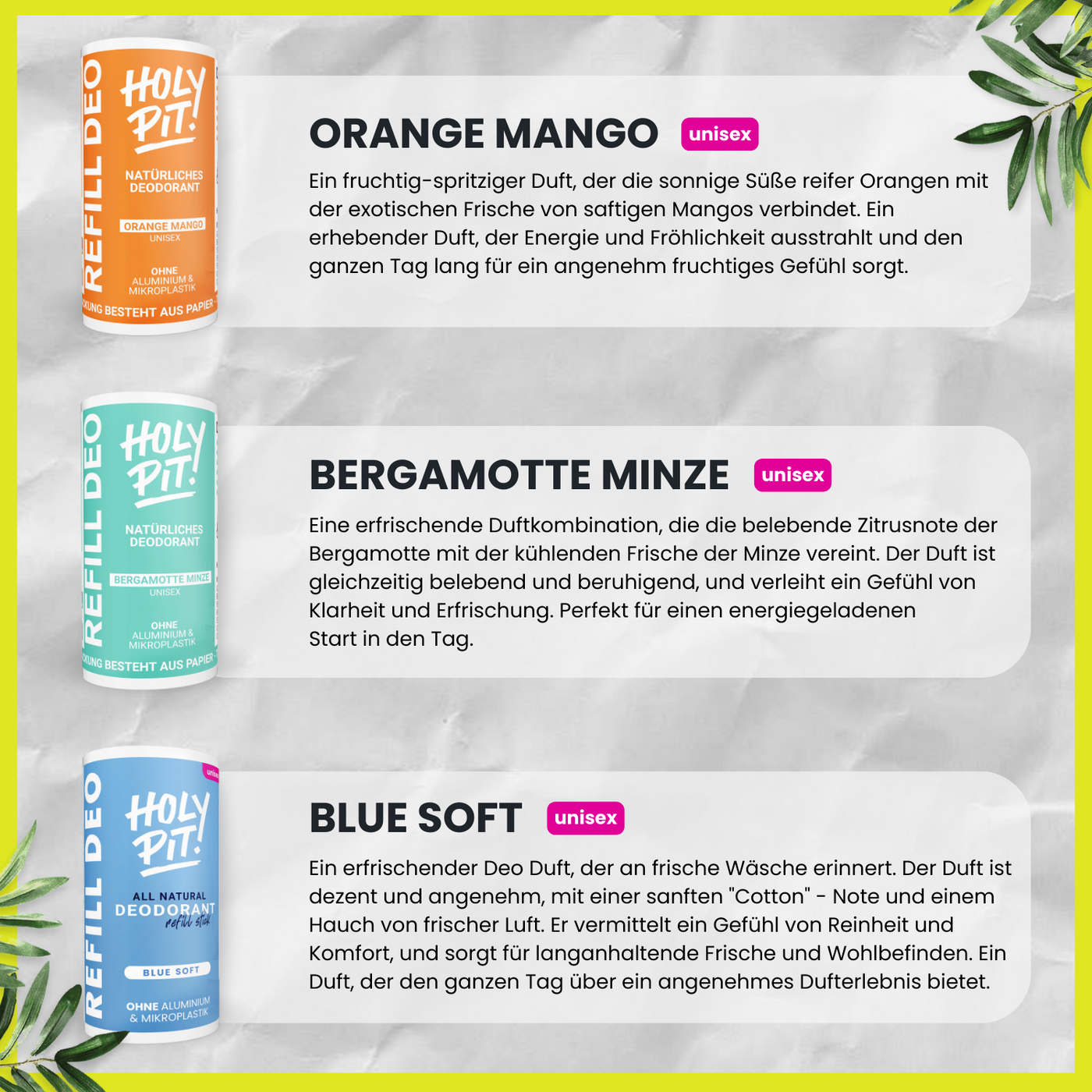 Das kluge REFILL DEO von HOLY PIT | Refillpack